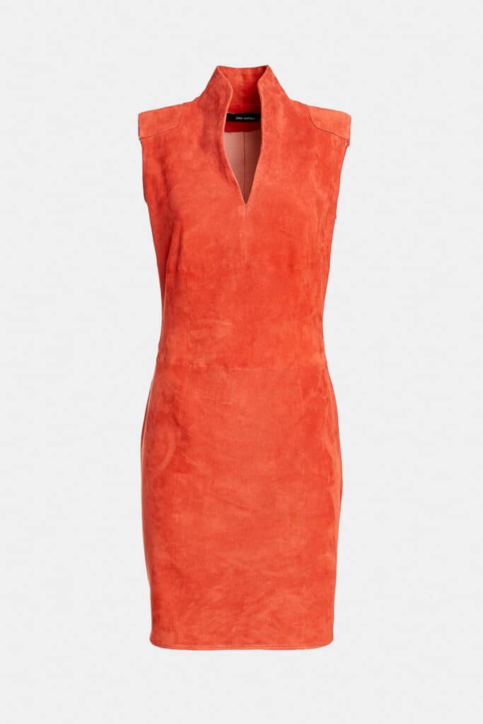 Robe ajustée en daim chèvre velours rouge - Dakota - 29thOctober